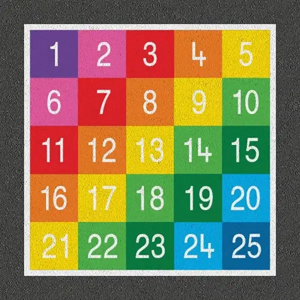 1 - 25 Full Solid Number Grid - Playground markings | Mark My Play